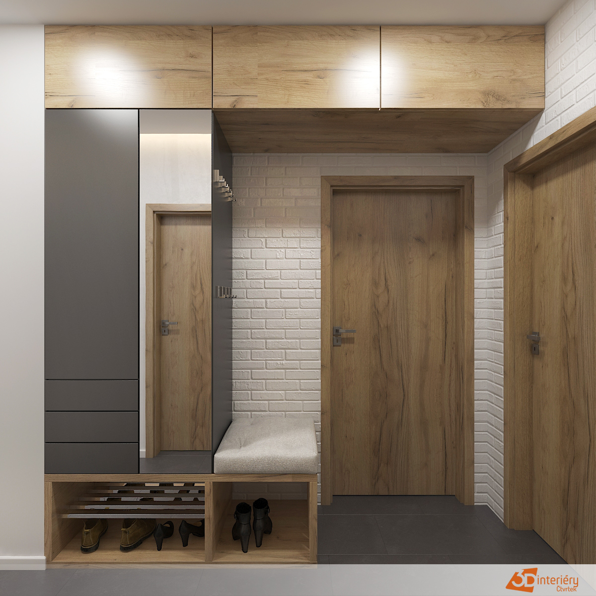 Sim - Chodba - 03 - Návrhy interiérů, interierstudio3D.cz